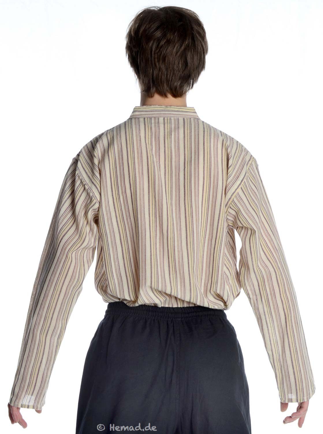 Fischerhemd beige gestreift