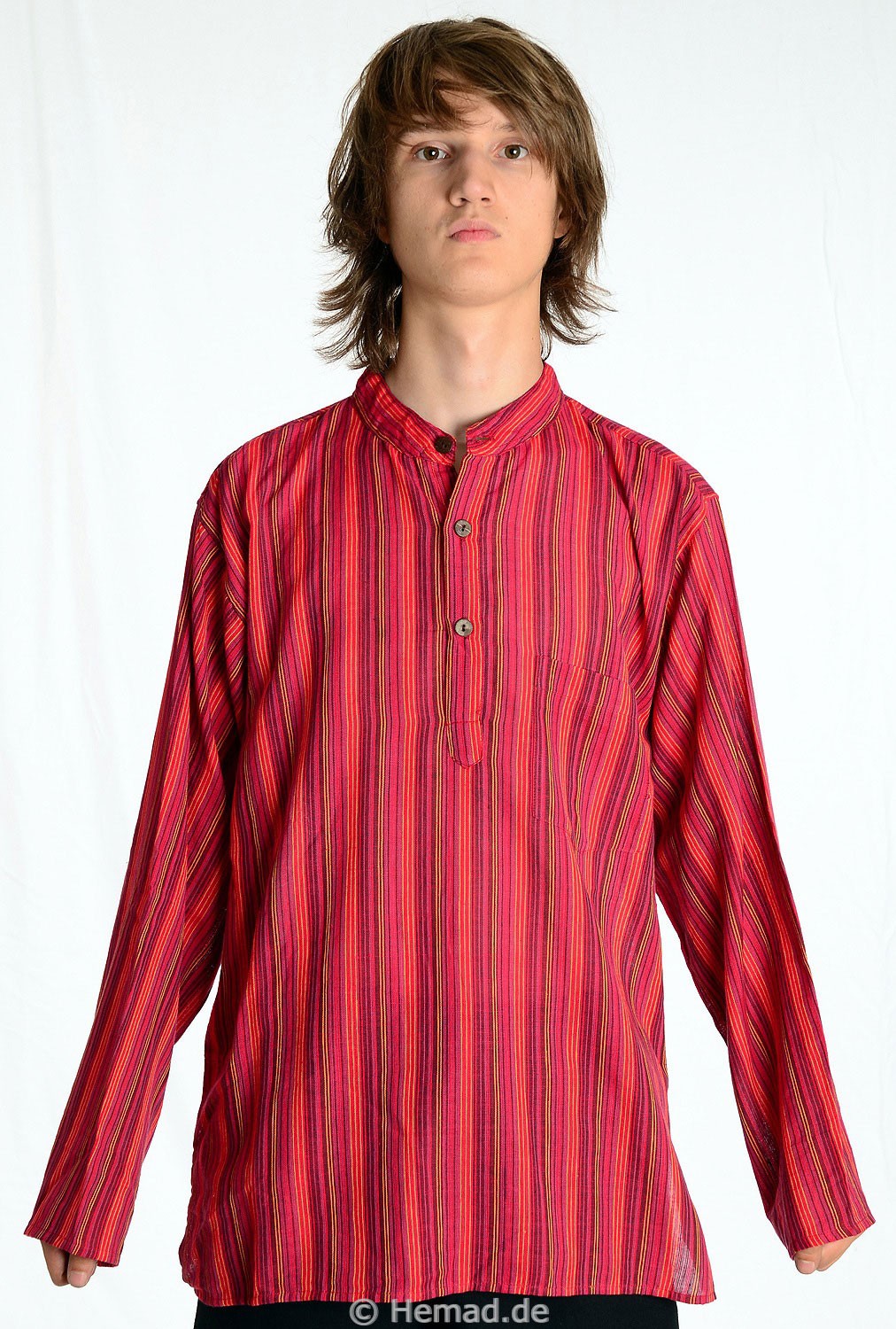 Fischerhemd rot gestreift